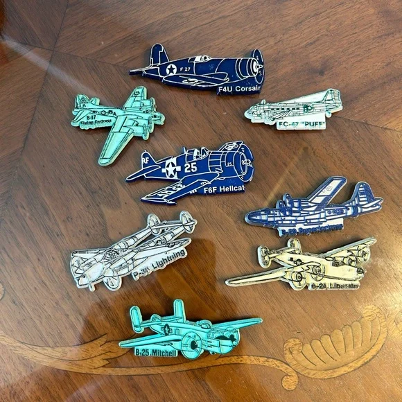 Vintage | Accents | Vintage Military Plane Souvenir Magnet B25 F4u B24 ...